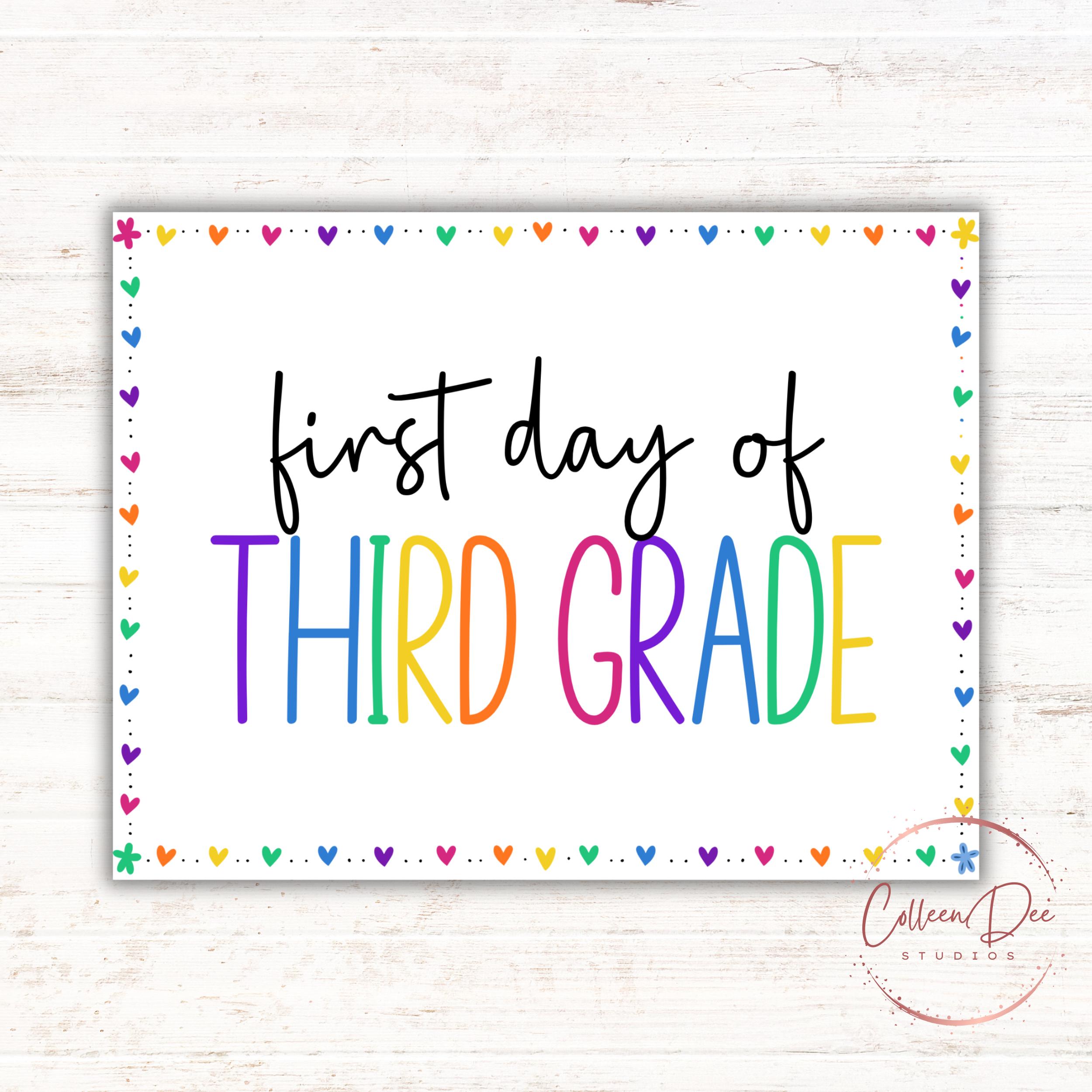 FIRST and LAST Day of THIRD Grade Sign Set | 1st Day of 3rd Grade ...