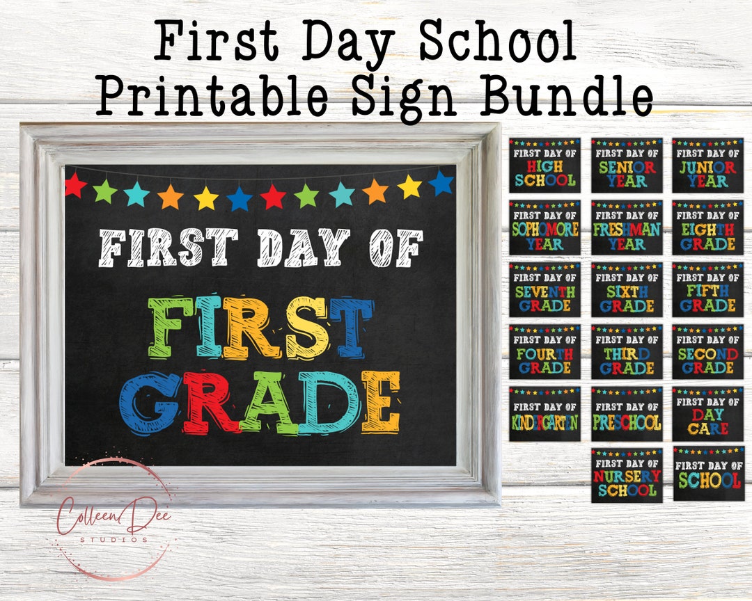 First Day of School Class of Sign Bundle | Includes 18 Signs | 1st 2nd ...