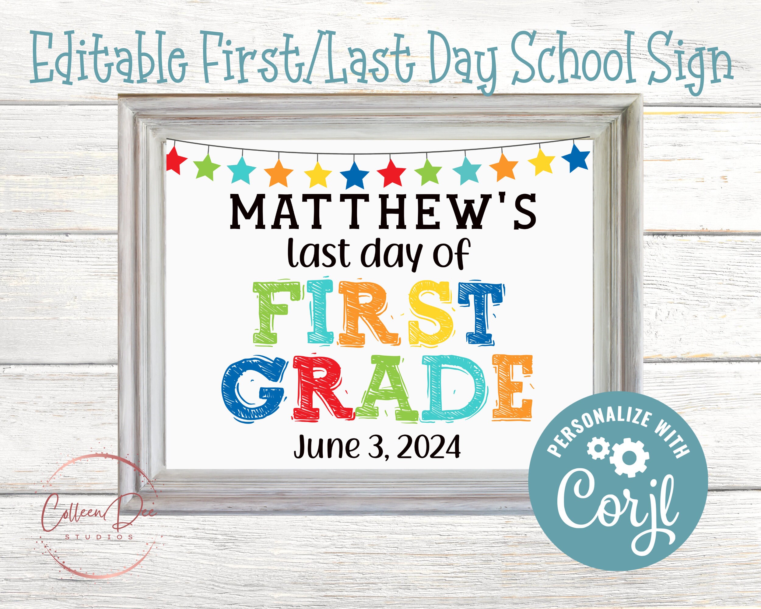 Editable Back to School Sign Editable Last Day of School Sign First Day ...