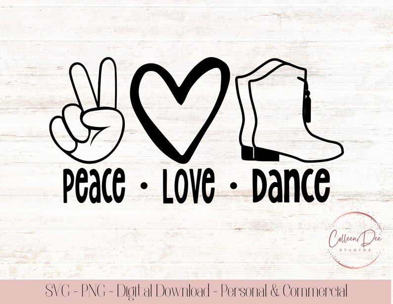 Peace Love Dance Drill Team Dance SVG PNG Cut File - Etsy