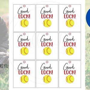 Softball Good Luck Printable Tag Team Good Luck Tag | Etsy
