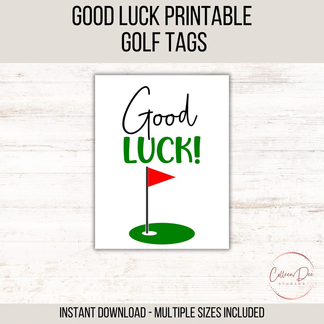 Golf Good Luck Printable Tag | Team Good Luck Tag | Printable Tag ...