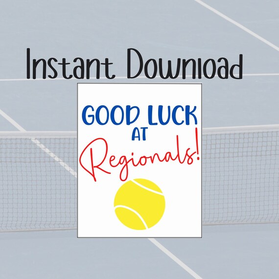 Tennis Good Luck at Regionals Printable Tag Team Good Luck | Etsy