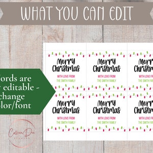 Editable Christmas Gift Tag Printable Edit Online in Corjl - Etsy