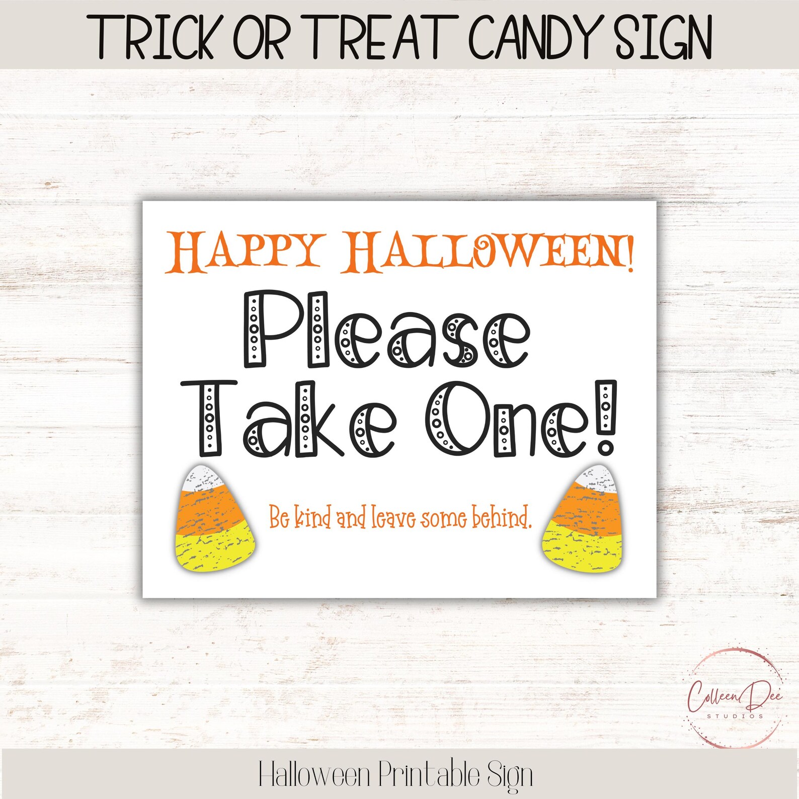 Printable Sign for Halloween Candy Bowl | Trick or Treater Sign ...