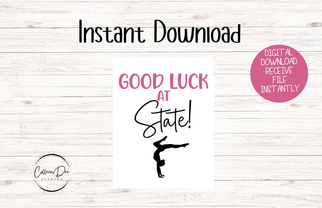 GYMNASTICS Good Luck at State! Printable Tag | Team Good Luck Tag ...