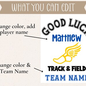Editable Track & Field Good Luck Printable Sign | Track Team Good Luck ...