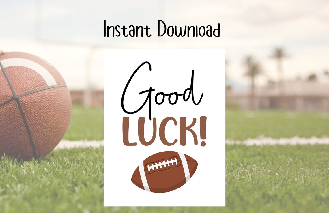 Football Good Luck Printable Tag Team Good Luck Tag - Etsy