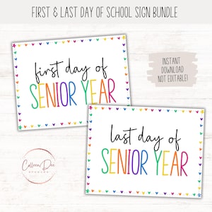 FIRST and LAST Day of SENIOR Year Sign Set | 1st Day of 12th Grade ...