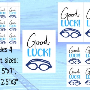 SWIMMING Good Luck Printable Tag | Team Good Luck Tag | Printable Tag ...