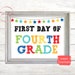 FOURTH GRADE SIGN First Day of 4th Grade Sign Start School - Etsy