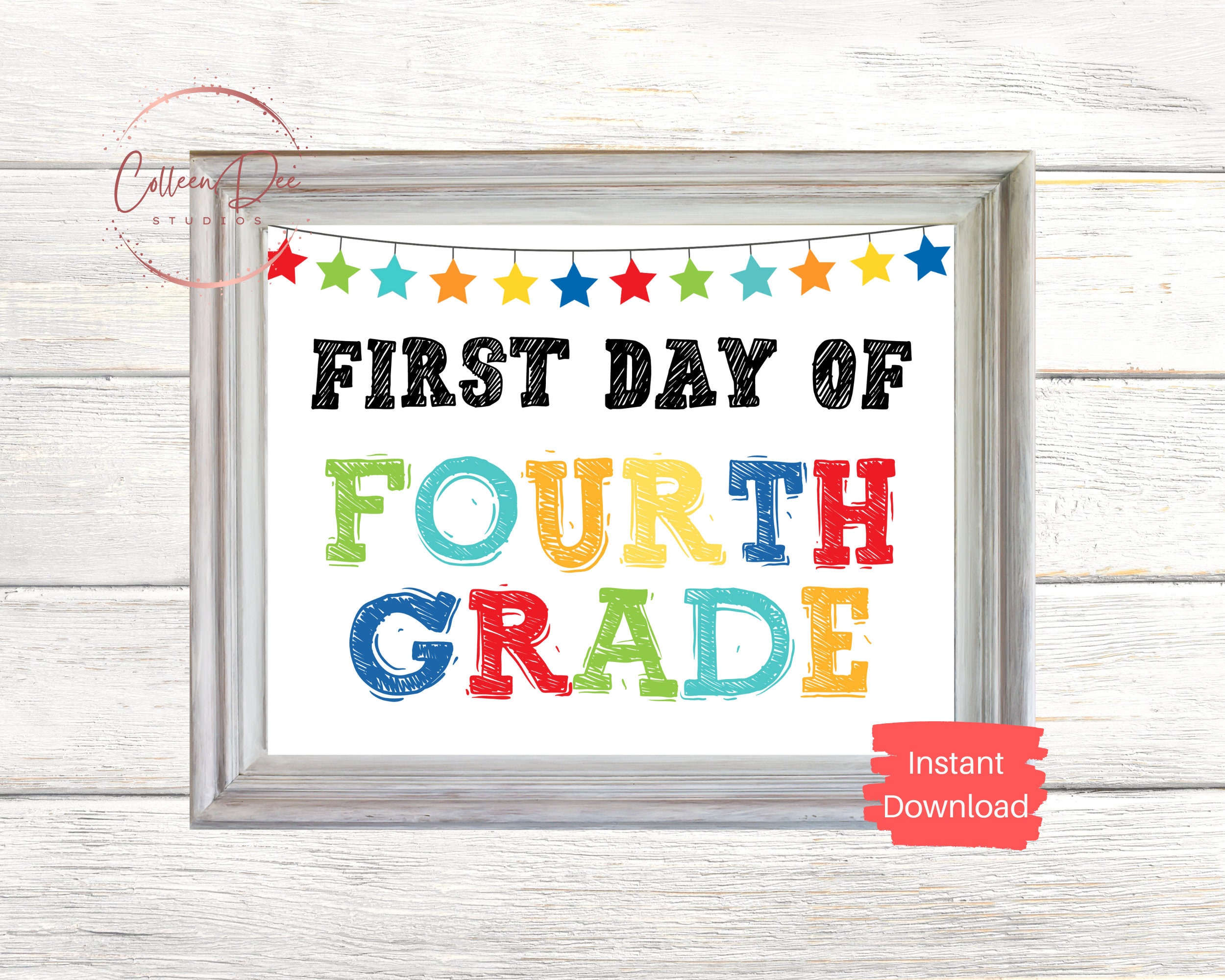 FOURTH GRADE SIGN First Day of 4th Grade Sign Start School - Etsy