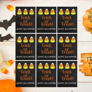 Printable Halloween Trick or Treat Tags Instant Download - Etsy