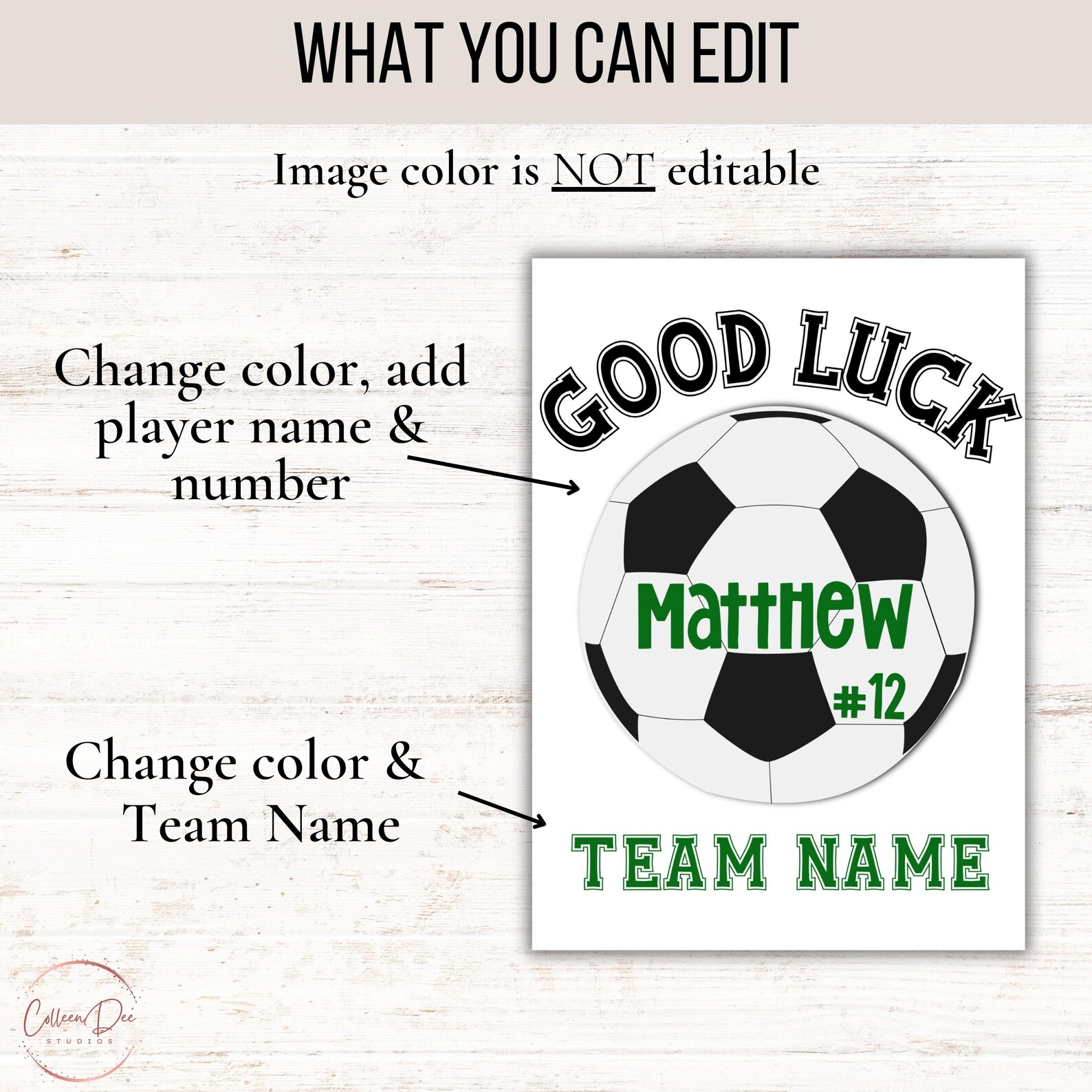Editable Soccer Good Luck Printable Sign | Soccer Team Good Luck | Edit ...