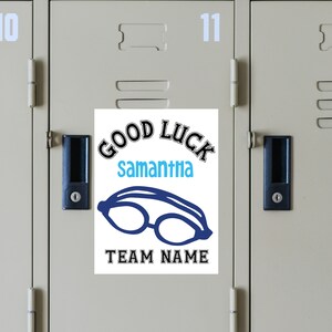 Editable Swim Dive Good Luck Printable Sign | Swim Team Good Luck ...