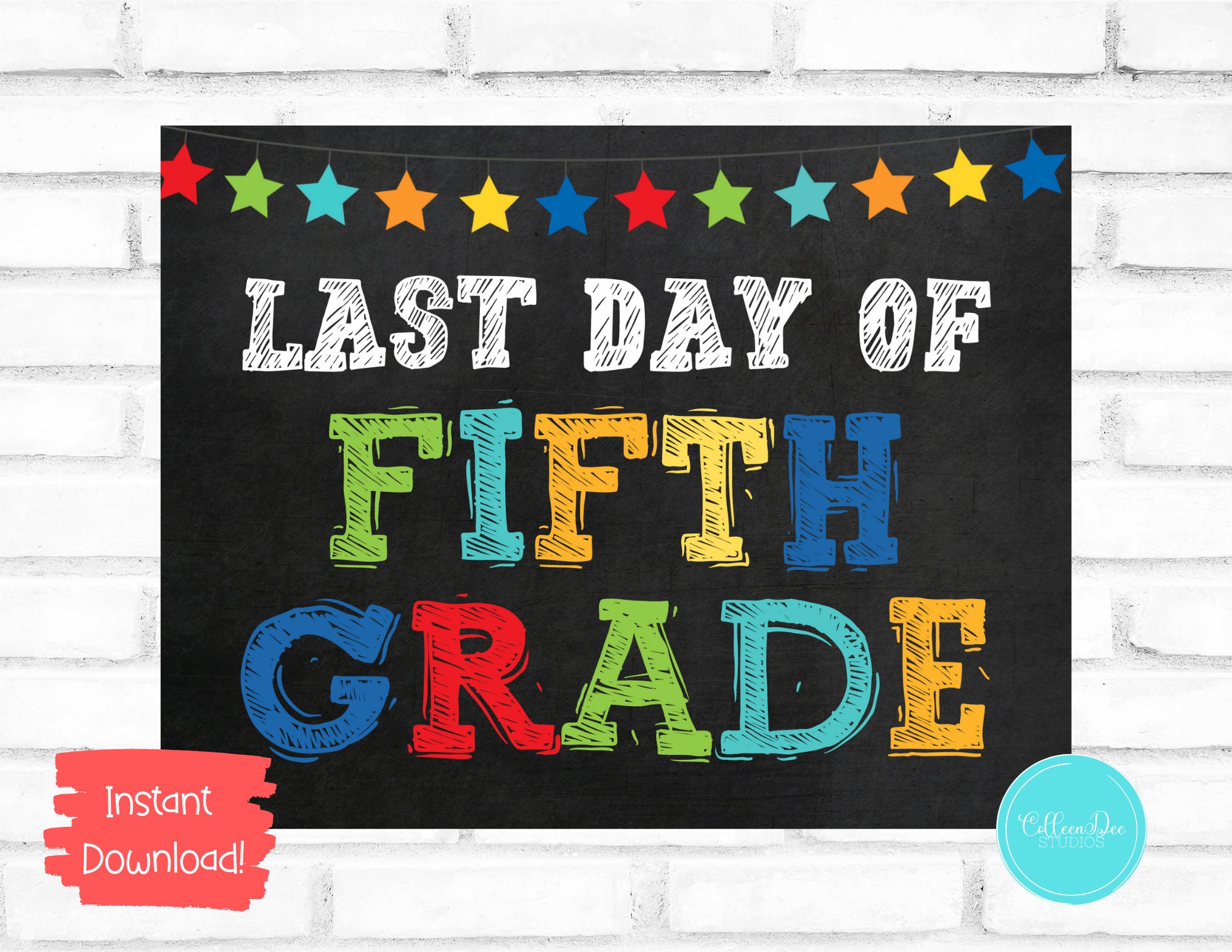 FIFTH GRADE SIGN Last Day of Fifth Grade Sign End of - Etsy