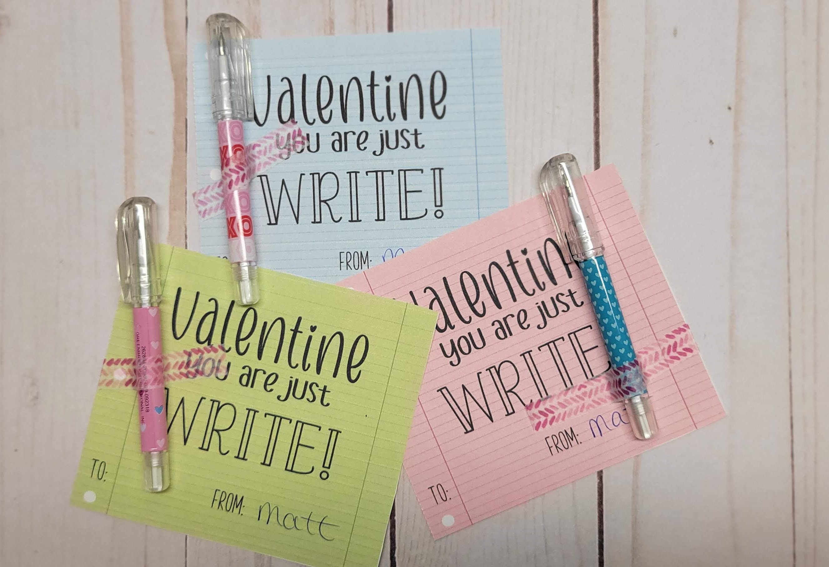 Valentine You Are Just Write Printable Valentine Valentine - Etsy