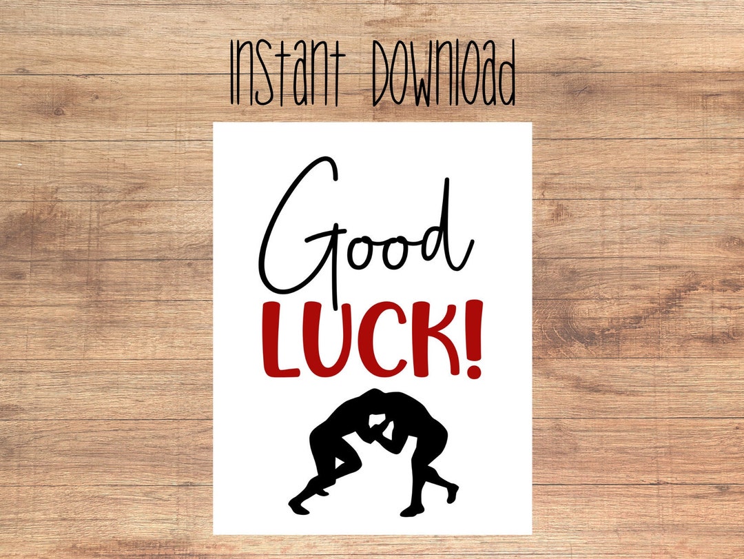 Wrestling Good Luck Printable Tag | Team Good Luck Tag | Printable Tag ...