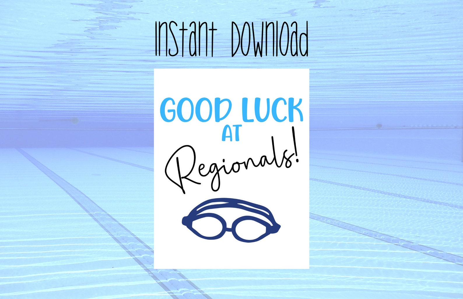 Swimming Good Luck at Regionals Printable Tag Team Good Luck Swim Team ...