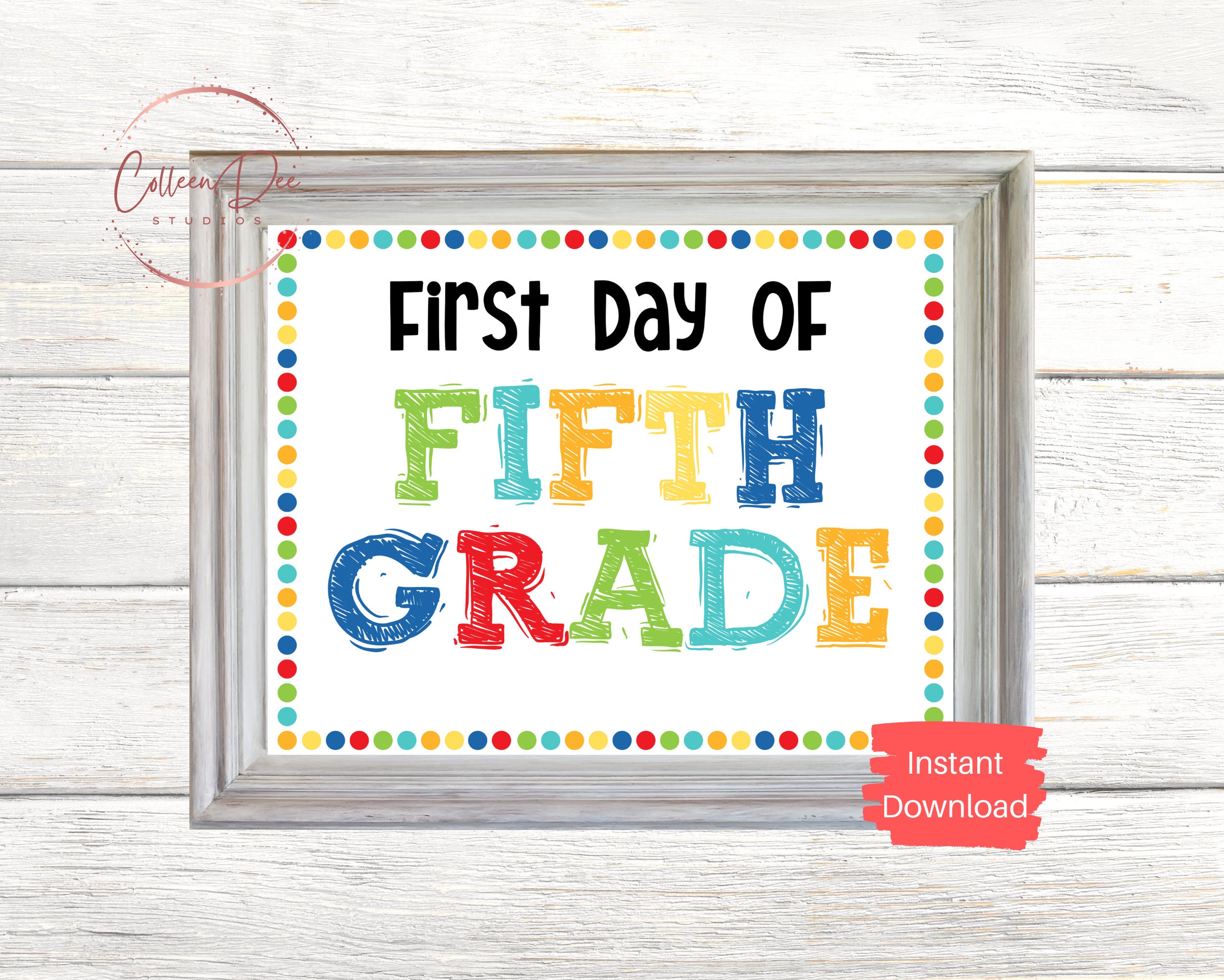 FIFTH GRADE SIGN First Day of 5th Grade Sign Start School - Etsy