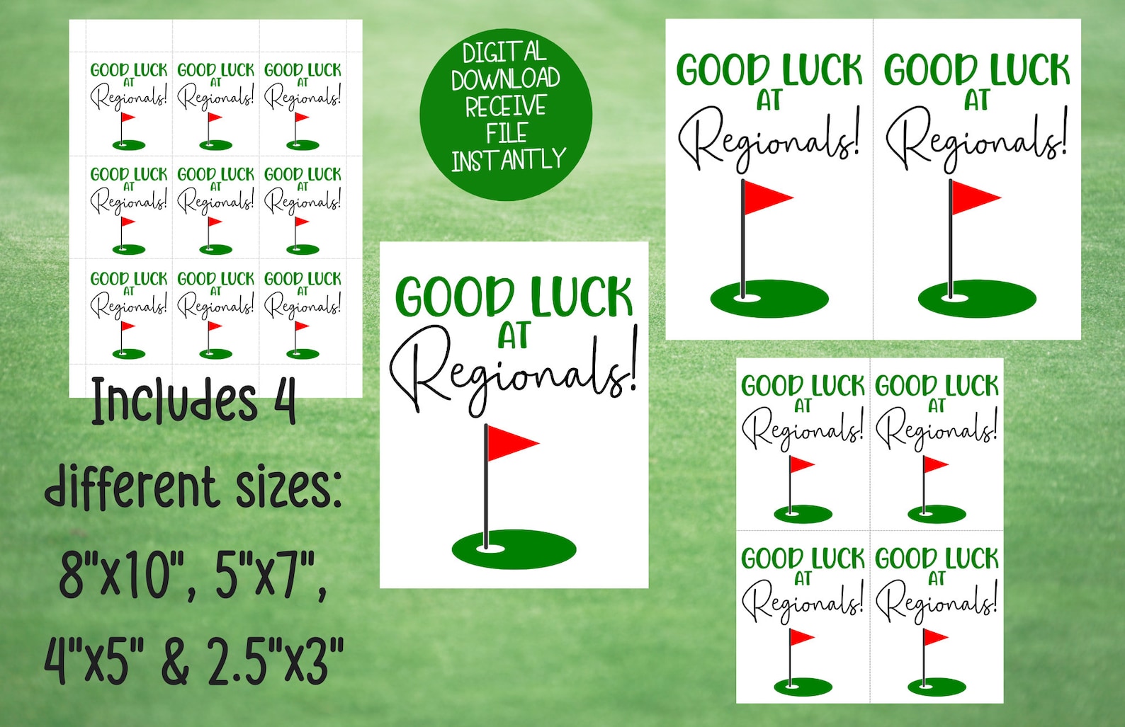GOLF Good Luck at Regionals! Printable Tag | Team Good Luck | Printable ...