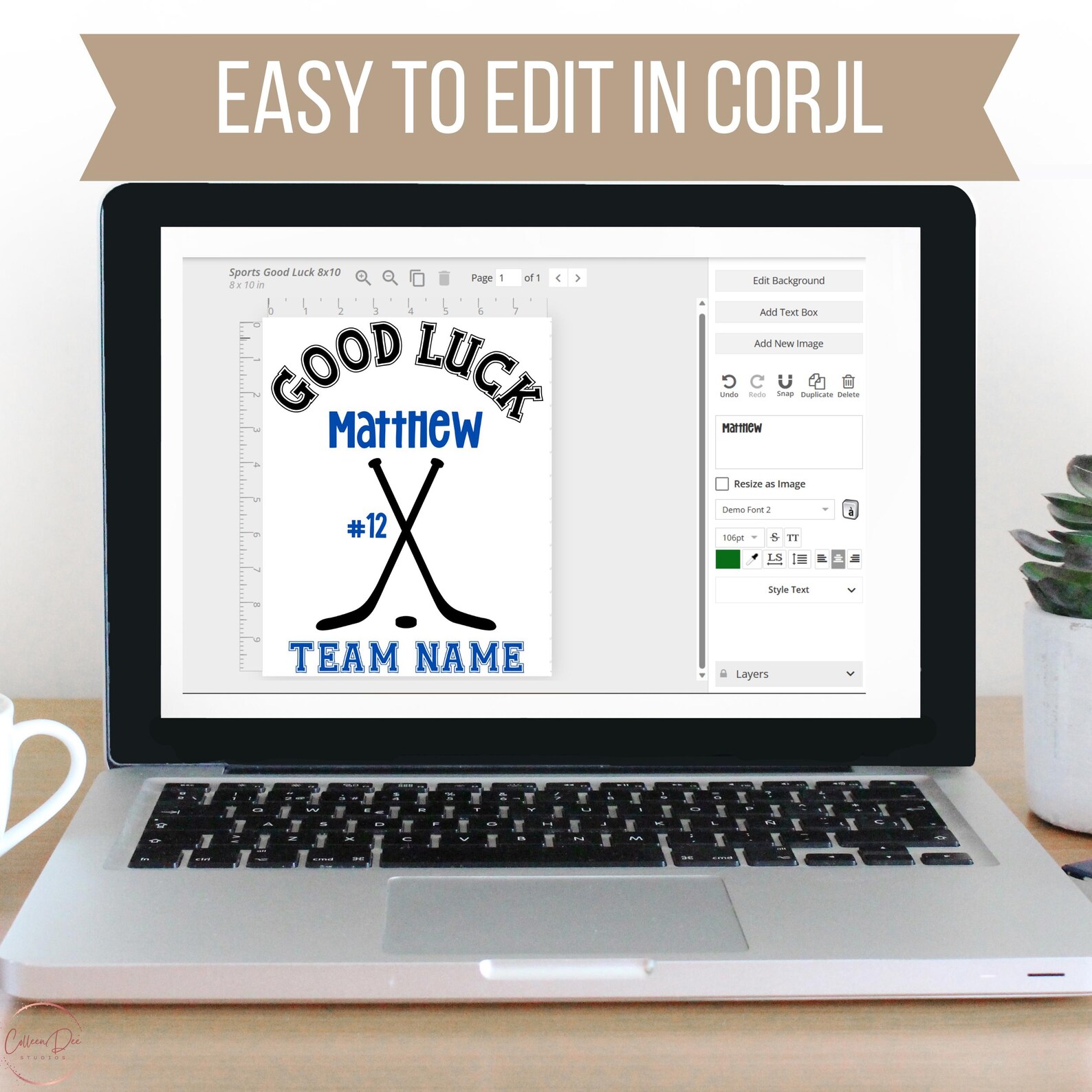Editable Hockey Good Luck Printable Sign | Hockey Team Good Luck | Edit ...