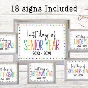 Last Day of School 2023-2024 Sign Bundle Includes 18 Signs 1st 2nd 3rd ...