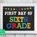SIXTH GRADE 2024-25 SIGN 1st Day of Sixth Grade Sign Start of School ...