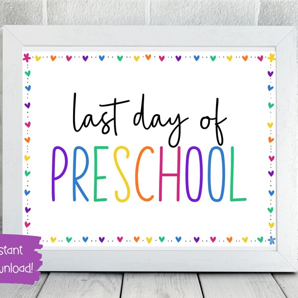 Last Day Preschool - Etsy