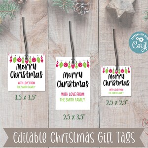 Editable Christmas Gift Tag Printable Edit Online in Corjl Instant ...