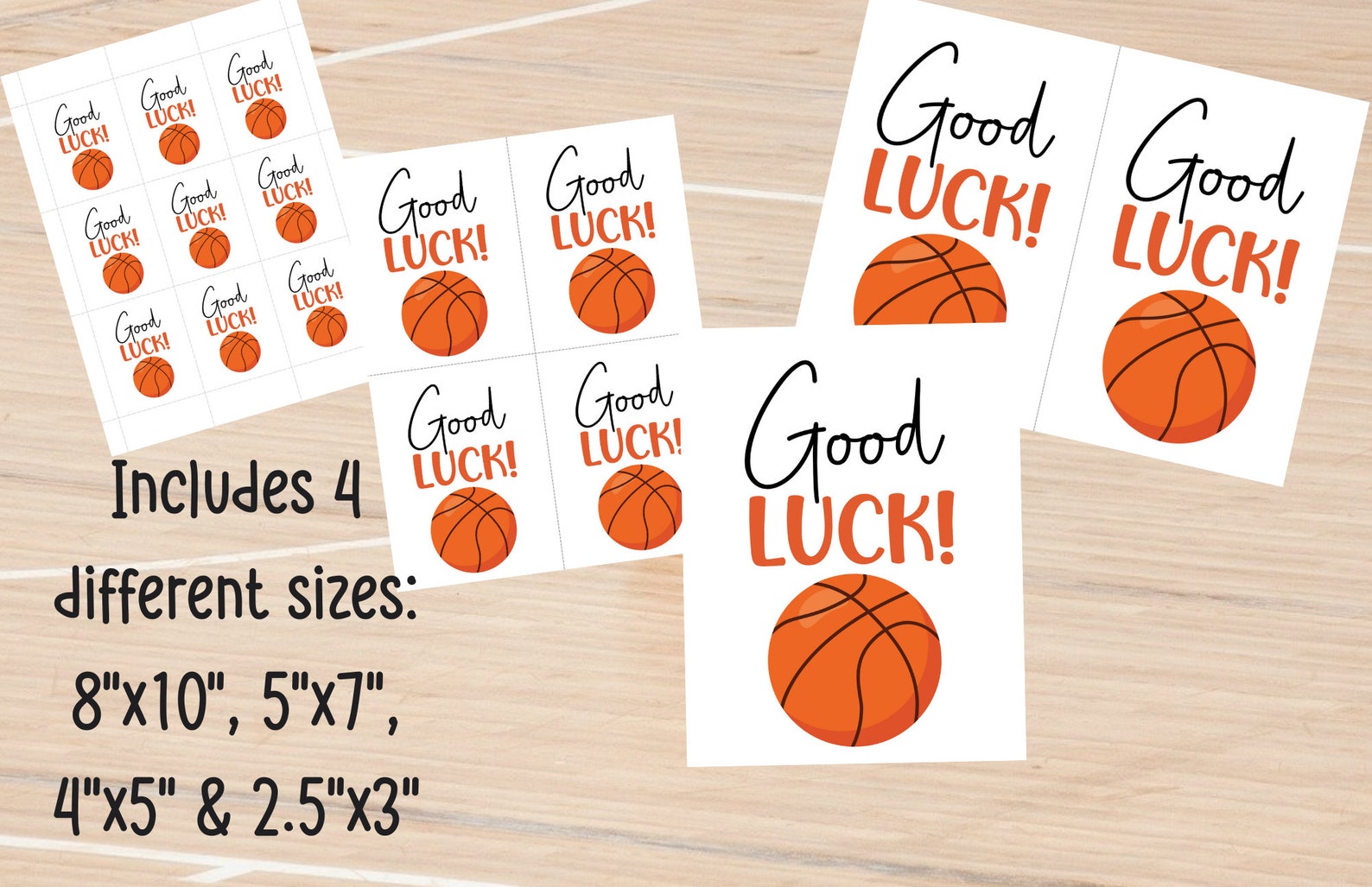 Basketball Good Luck Printable Tags Basketball Team Good - Etsy