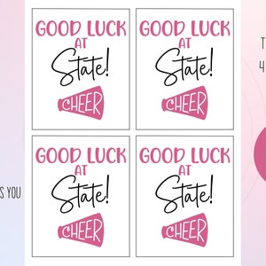 CHEER Good Luck at State Printable Tag Team Good Luck Tag - Etsy