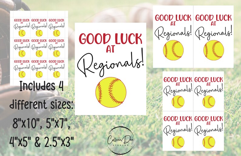 SOFTBALL Good Luck at Regionals Printable Tag Team Good - Etsy