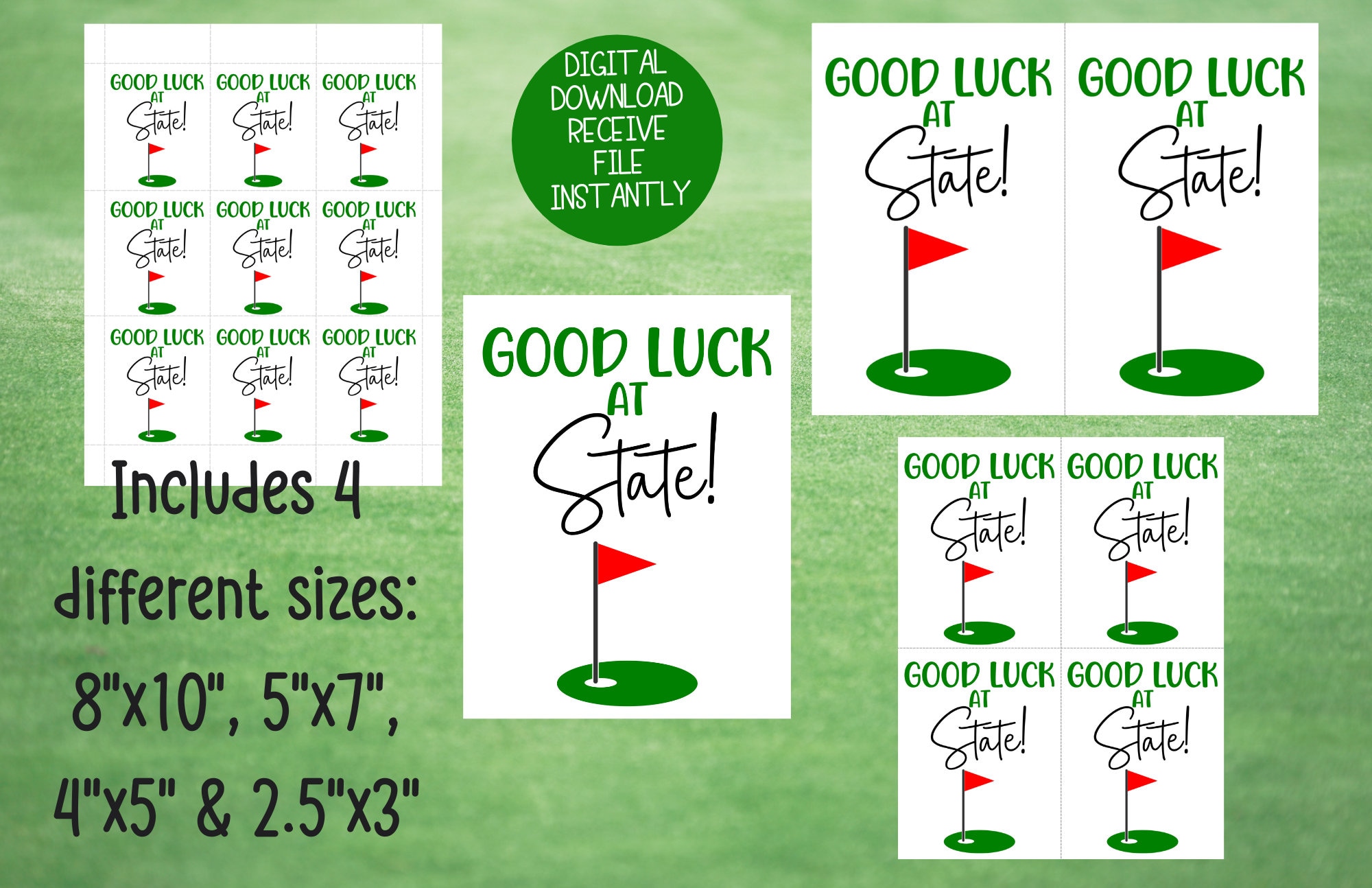GOLF Good Luck at State Printable Tag Team Good Luck Tag Printable Tag ...