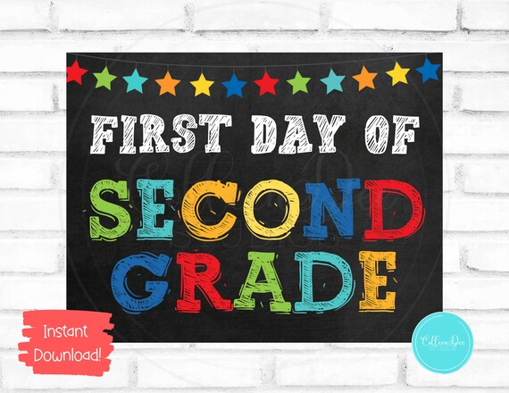 SECOND GRADE SIGN First Day of 2nd Grade Sign Start School - Etsy