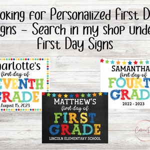 FIRST GRADE 2024-25 SIGN 1st Day of First Grade Sign Start of School ...