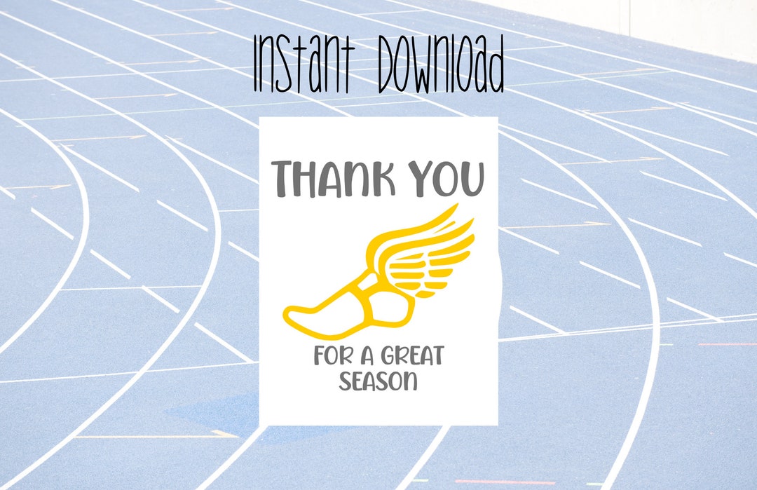 Cross Country Track Thank You for a Great Season Printable Tag ...