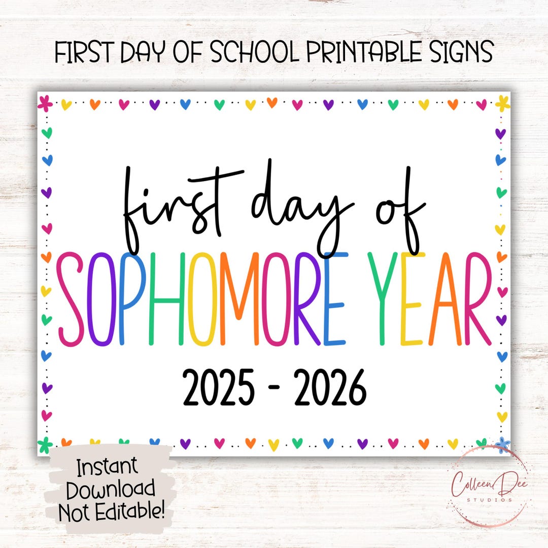 Sophomore Year 2025-2026 SIGN | 1st Day of 10th Grade Sign | Start ...