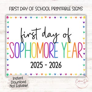 Sophomore Year 2025-2026 SIGN | 1st Day of 10th Grade Sign | Start ...