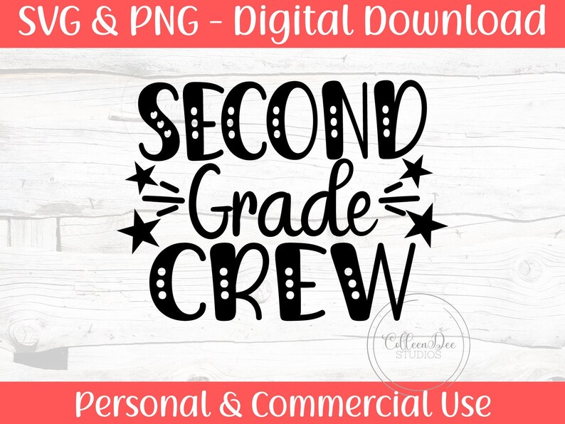 Second Grade Crew Svg School Shirts School Crew SVG - Etsy