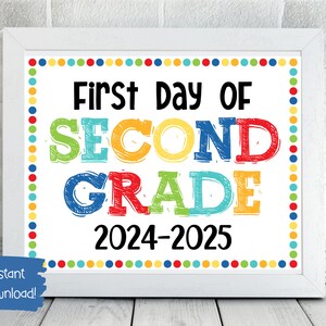 First Day of 4th Grade Sign Printable Photo Prop Modern Sign First Day ...