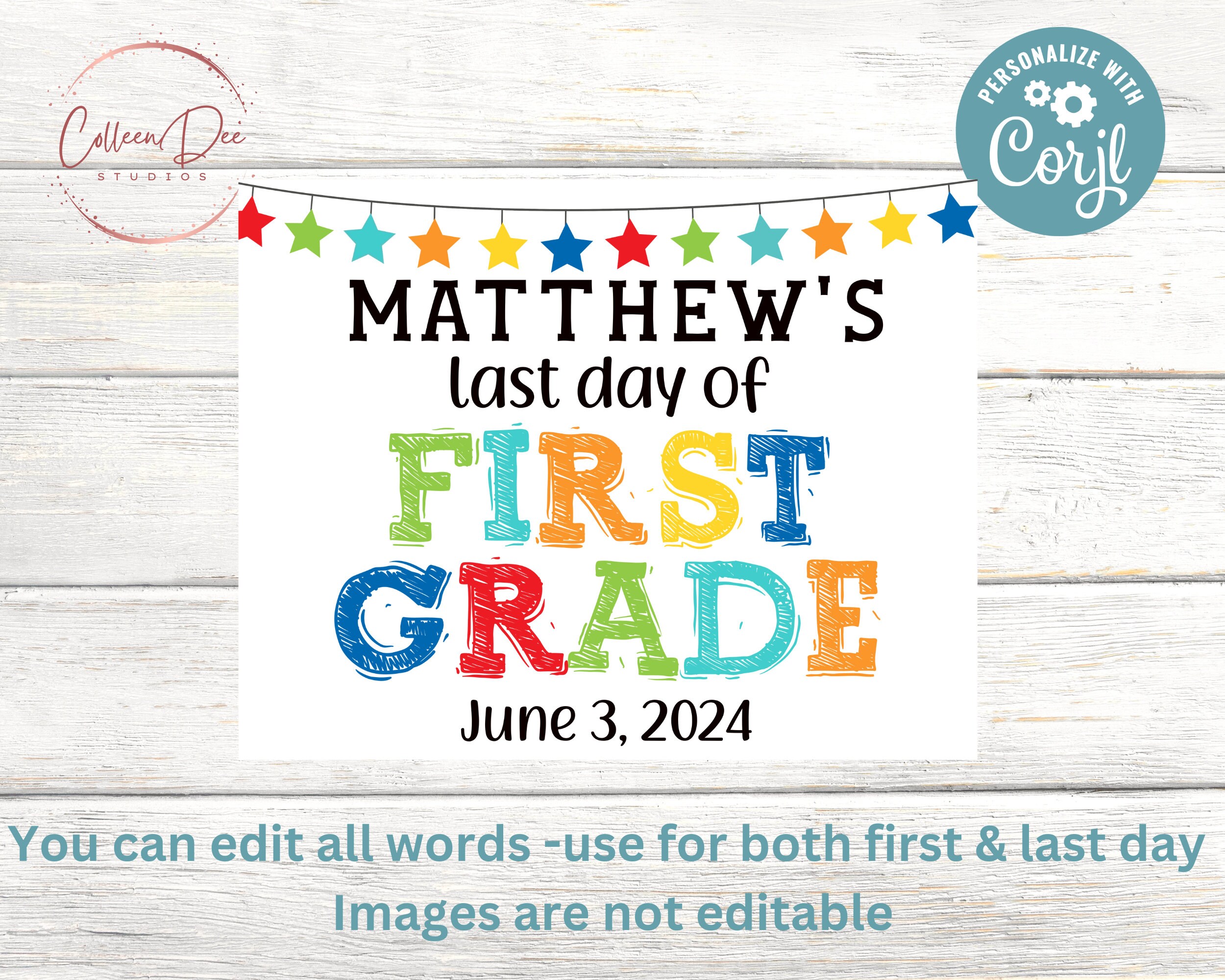 Editable Back to School Sign Editable Last Day of School Sign First Day ...