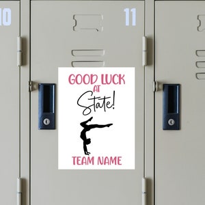 Editable Gymnastics Good Luck State Printable Tag | Gymnastics Team ...