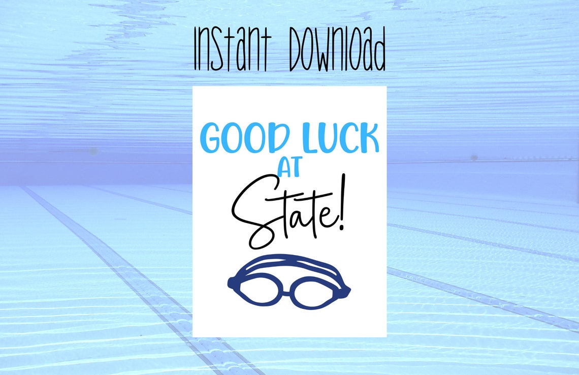 Swimming Good Luck at State Printable Tag Team Good Luck Tag - Etsy