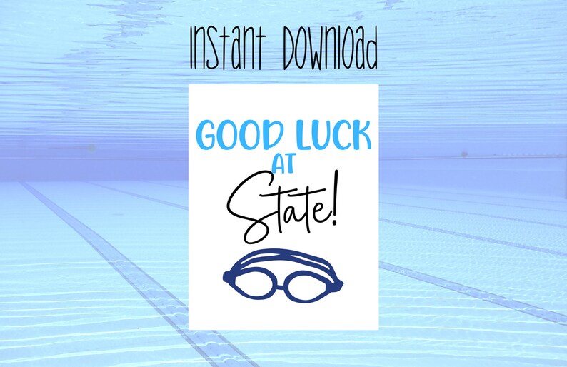 Swimming Good Luck at State Printable Tag | Team Good Luck Tag | Swim ...