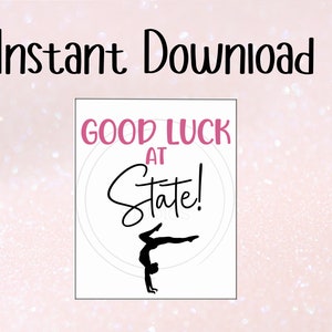 GYMNASTICS Good Luck at State Printable Tag Team Good Luck - Etsy