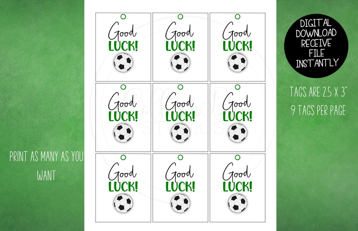 Soccer Good Luck Printable Tag Team Good Luck Tag Printable - Etsy