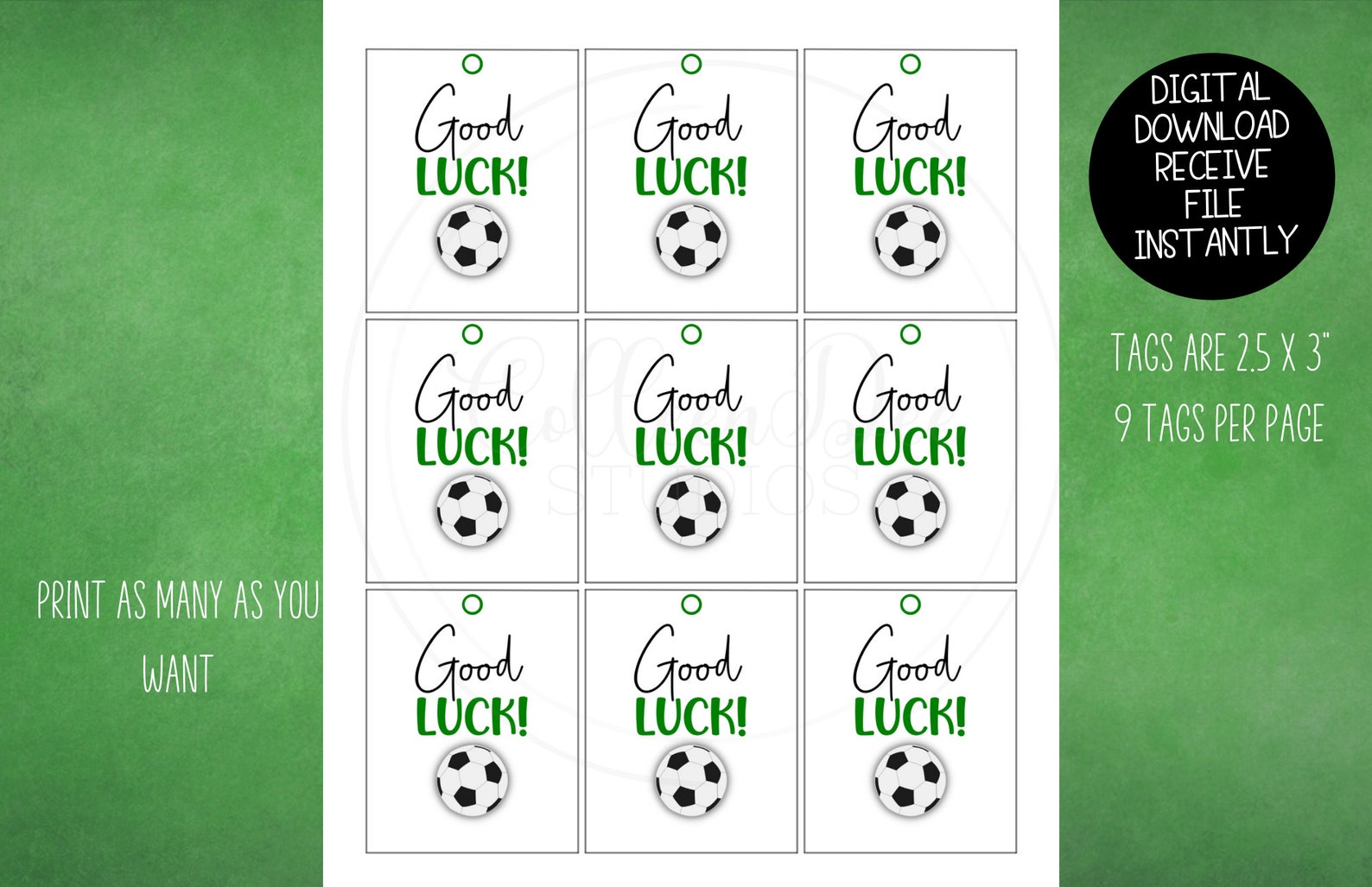 Soccer Good Luck Printable Tag Team Good Luck Tag Printable | Etsy