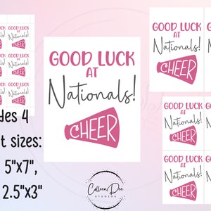 CHEER Good Luck at Nationals! Printable Tag | Team Good Luck Tag ...