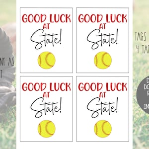 SOFTBALL Good Luck at State Printable Tag Team Good Luck - Etsy